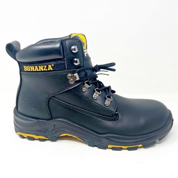 Bonanza | Shoes | Bonanza Pro Mens Black 6 Pu Injected Leather Work ...